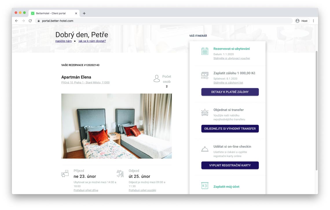 Online checkin - Better Hotel